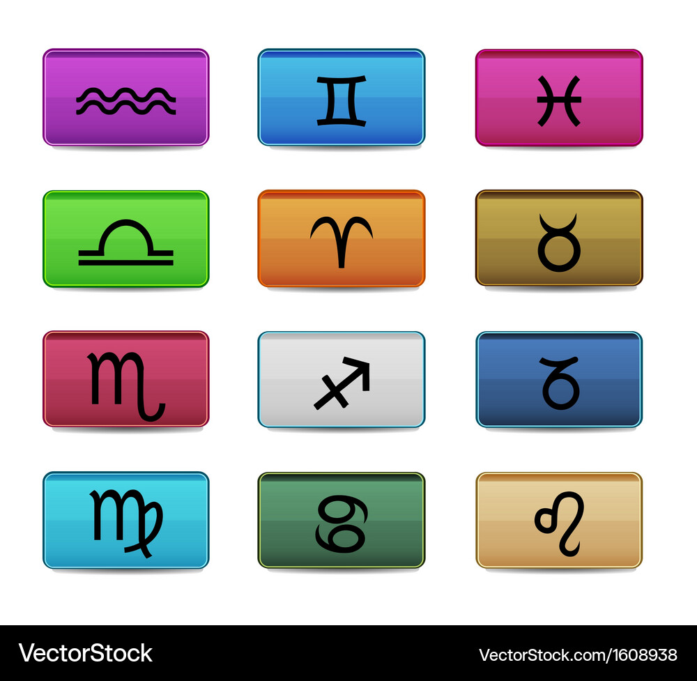 Horoscope zodiac signs set Royalty Free Vector Image