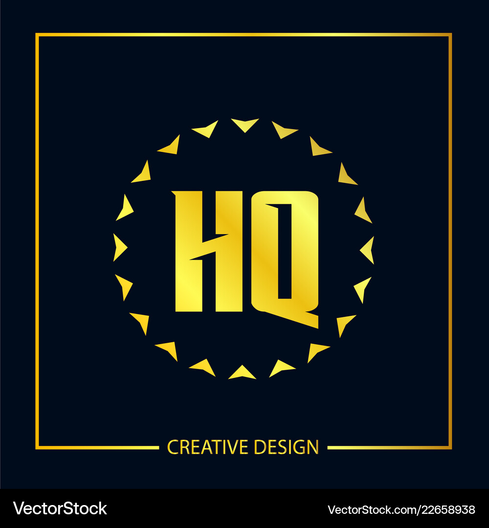 Initial letter hq logo template design Royalty Free Vector