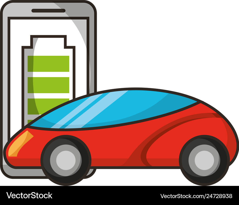 Mobile charge and vehicle autonomous car Vector Image