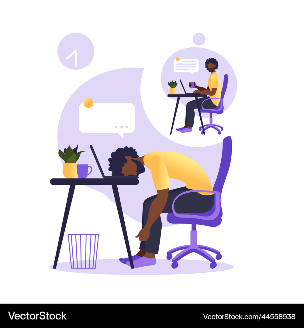 Professional burnout syndrome with happy Vector Image