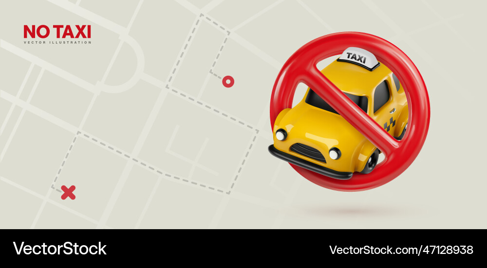 Prohibited a taxi refused service Royalty Free Vector Image