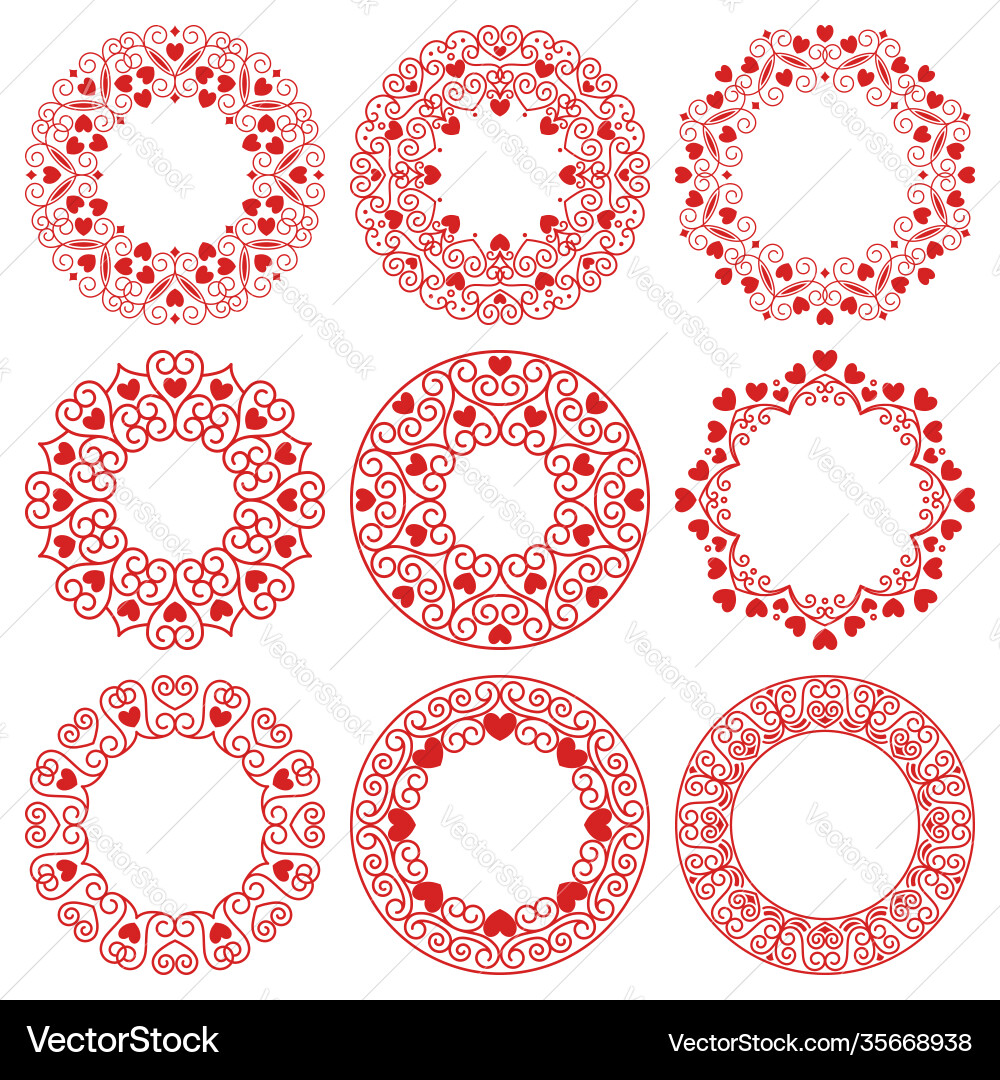 Set round frames in vintage art deco style Vector Image