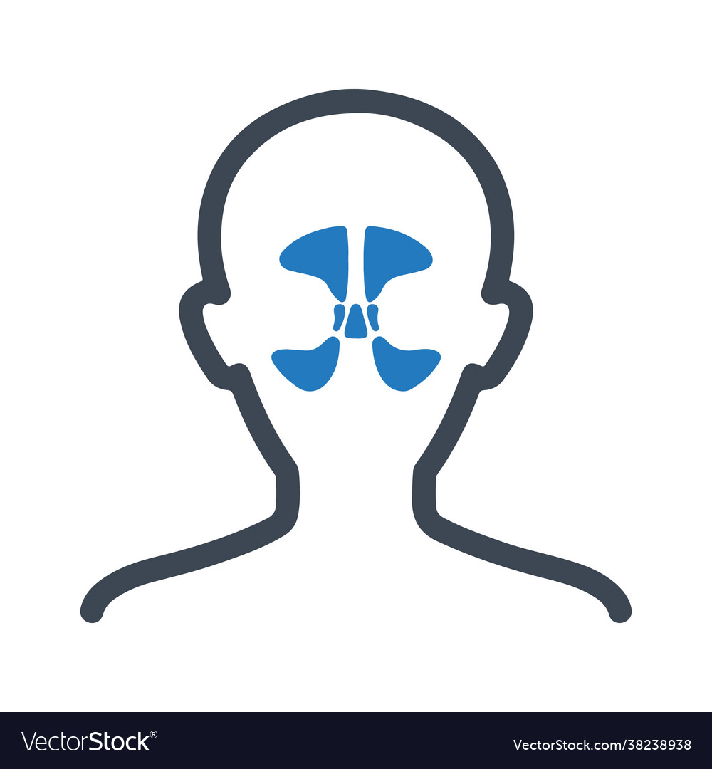 Sinusitis sinus problems icon Royalty Free Vector Image