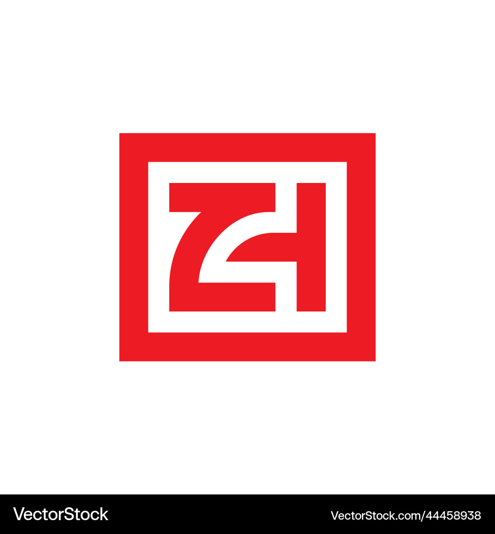 Zh letter logo design creative font logo Vector Image