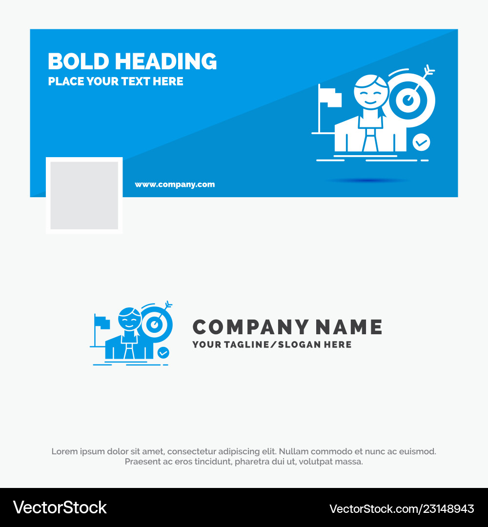 Blue business logo template for goal hit Vector Image