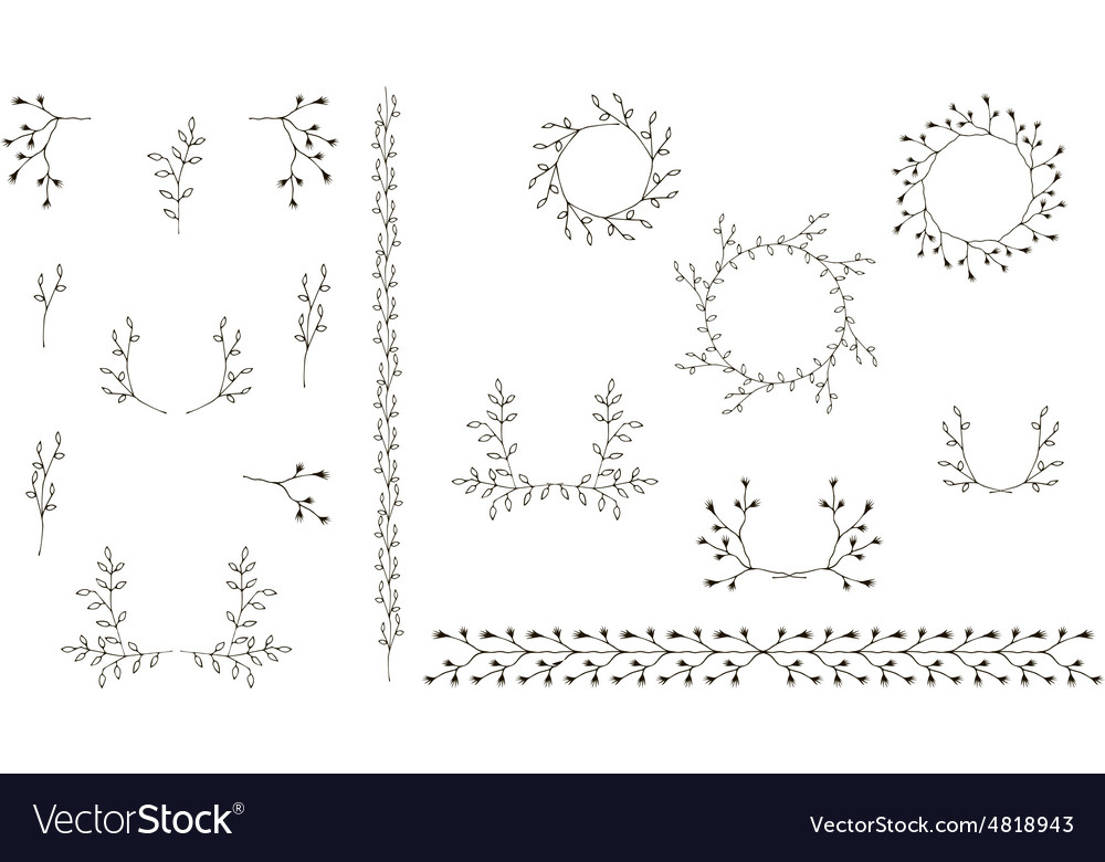 Branches set Royalty Free Vector Image - VectorStock