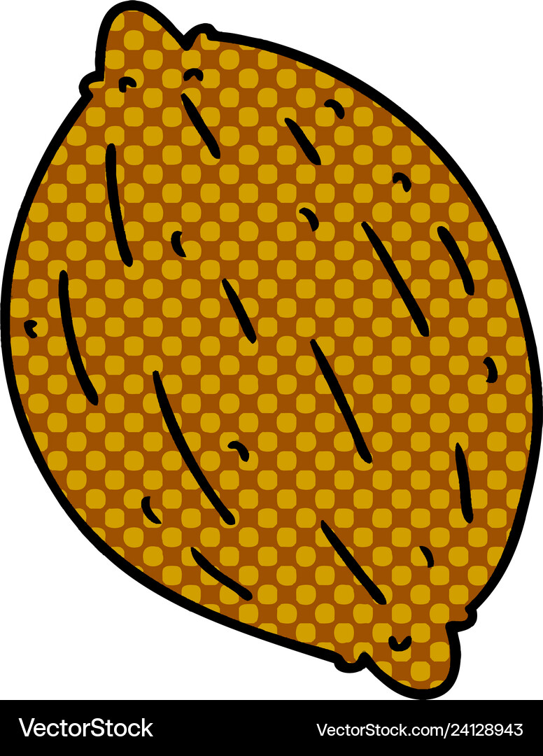 Cartoon of a single walnut Royalty Free Vector Image