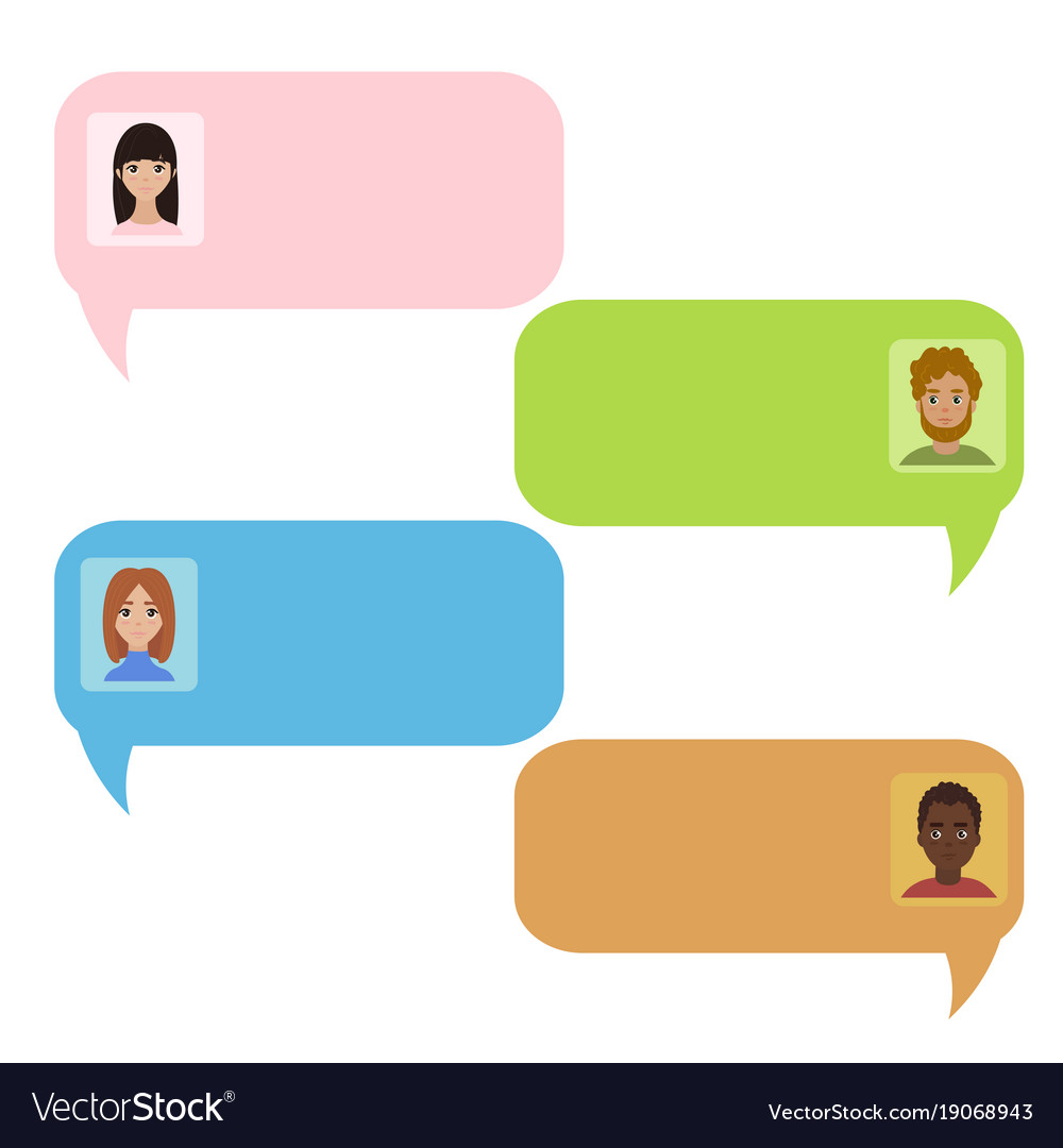 Chat bubbles chatbot and real people message Vector Image