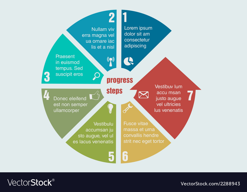 Circular progress steps Royalty Free Vector Image