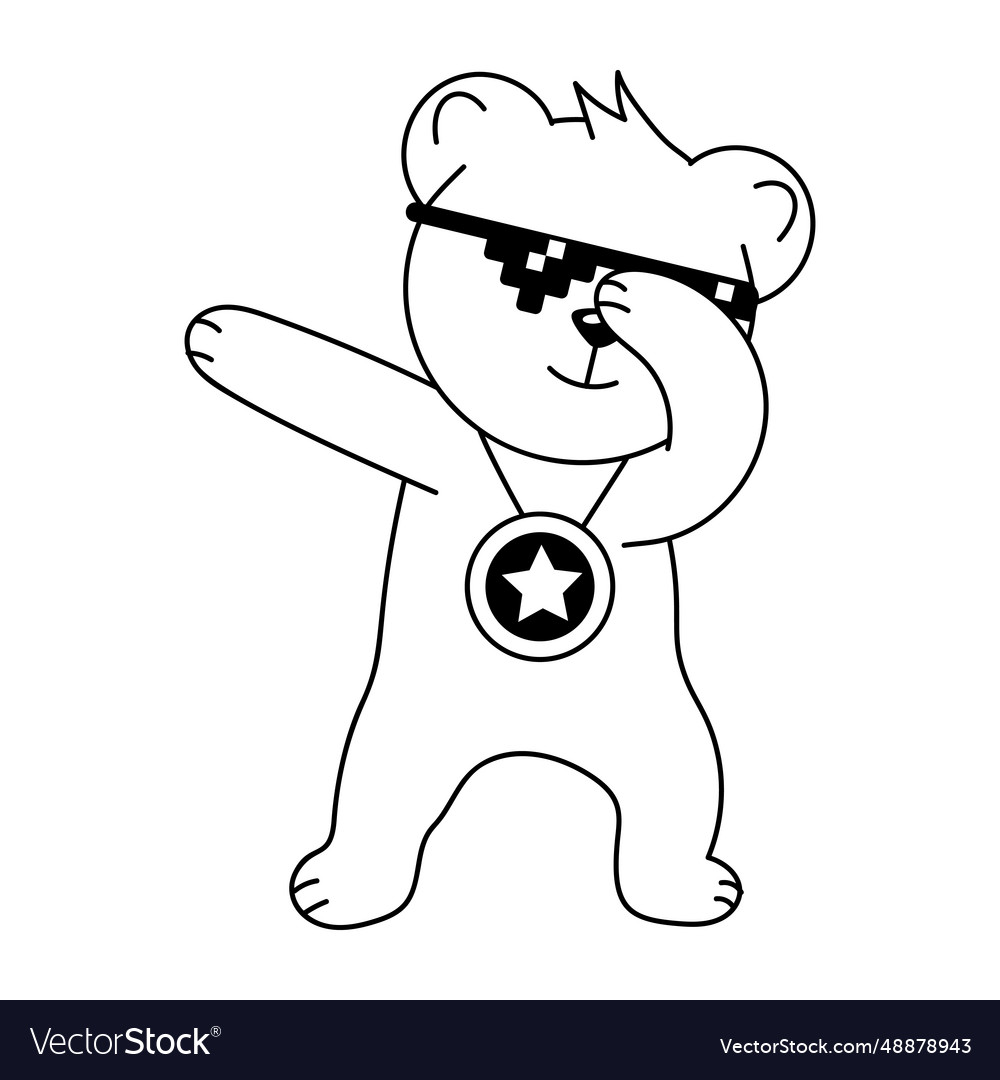 Dabbing bear Royalty Free Vector Image - VectorStock