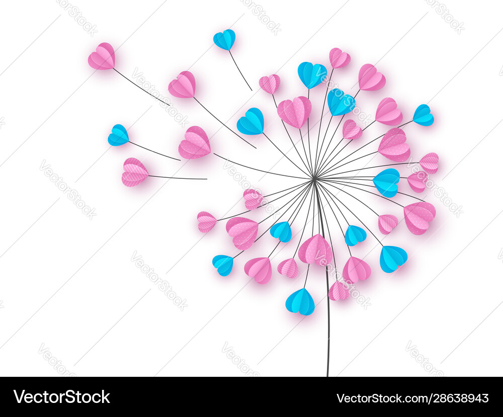Dandelion Hearts - Paper Cut Romance Royalty Free Vector