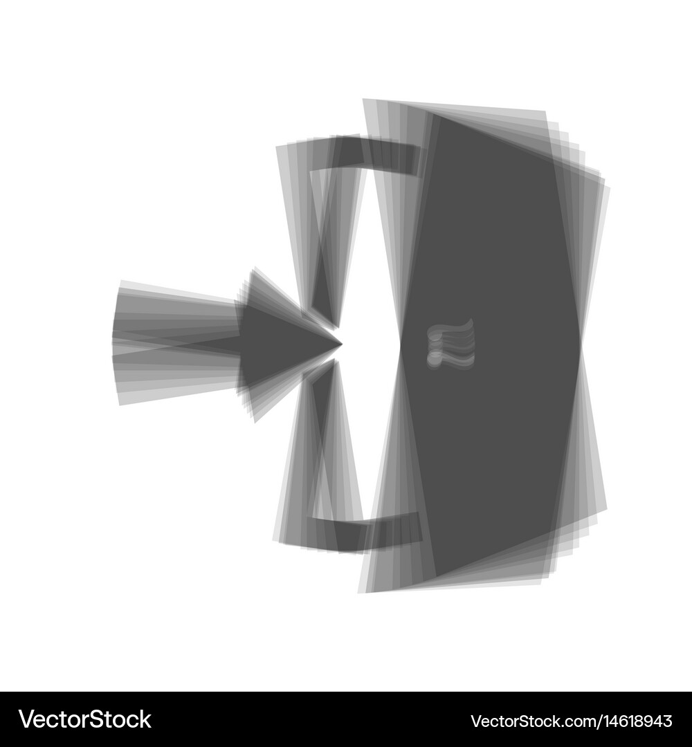 Door exit sign gray icon shaked at white Vector Image
