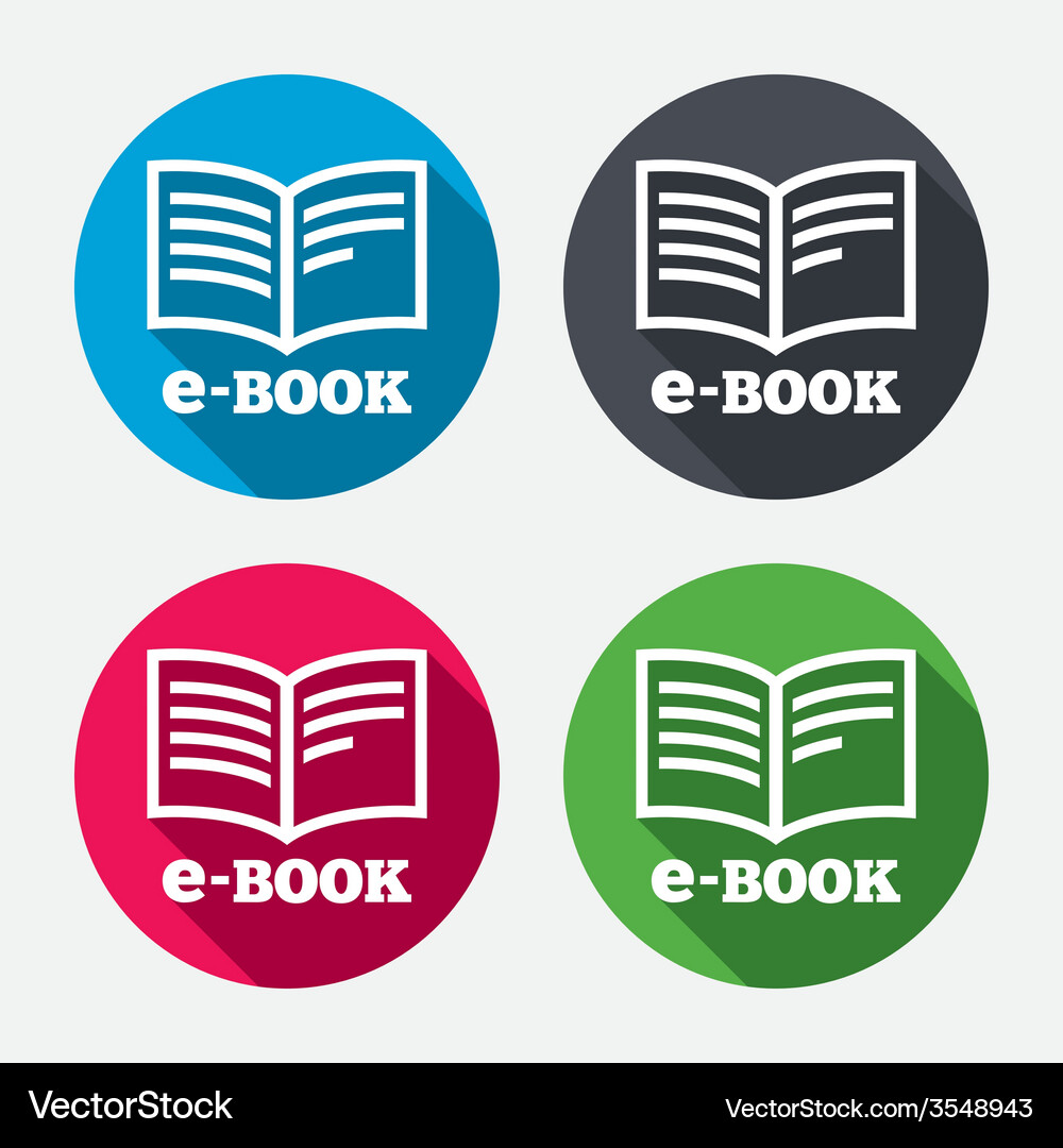 E-book sign icon electronic book symbol Royalty Free Vector
