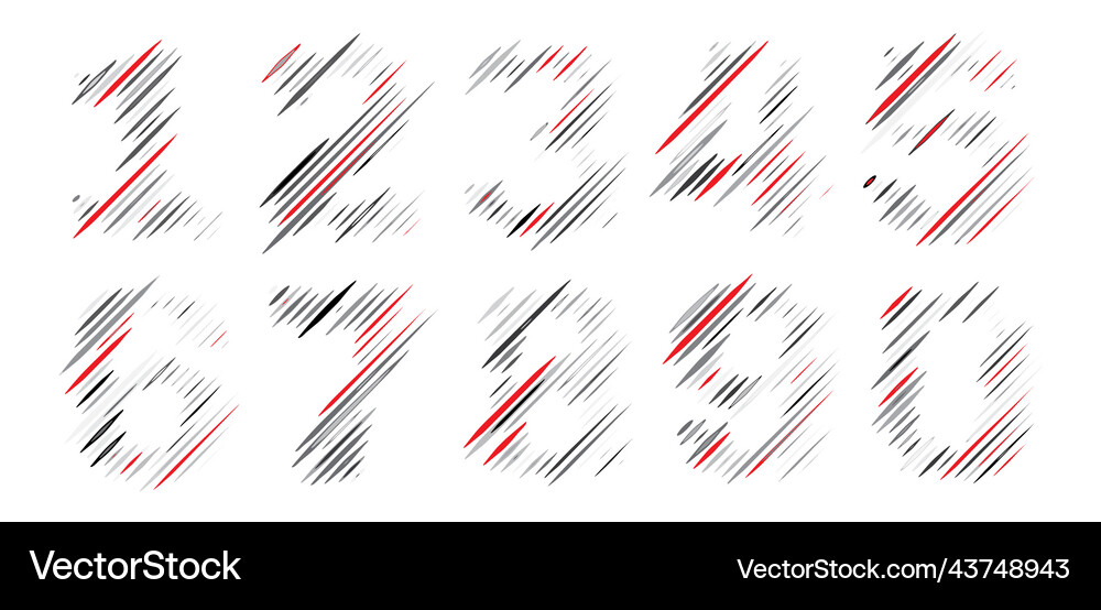 Halftone numbers set half tone numeral symbols Vector Image