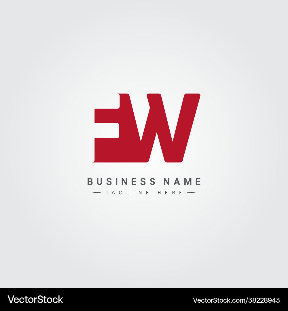 Initial letter fw logo - minimal business style Vector Image