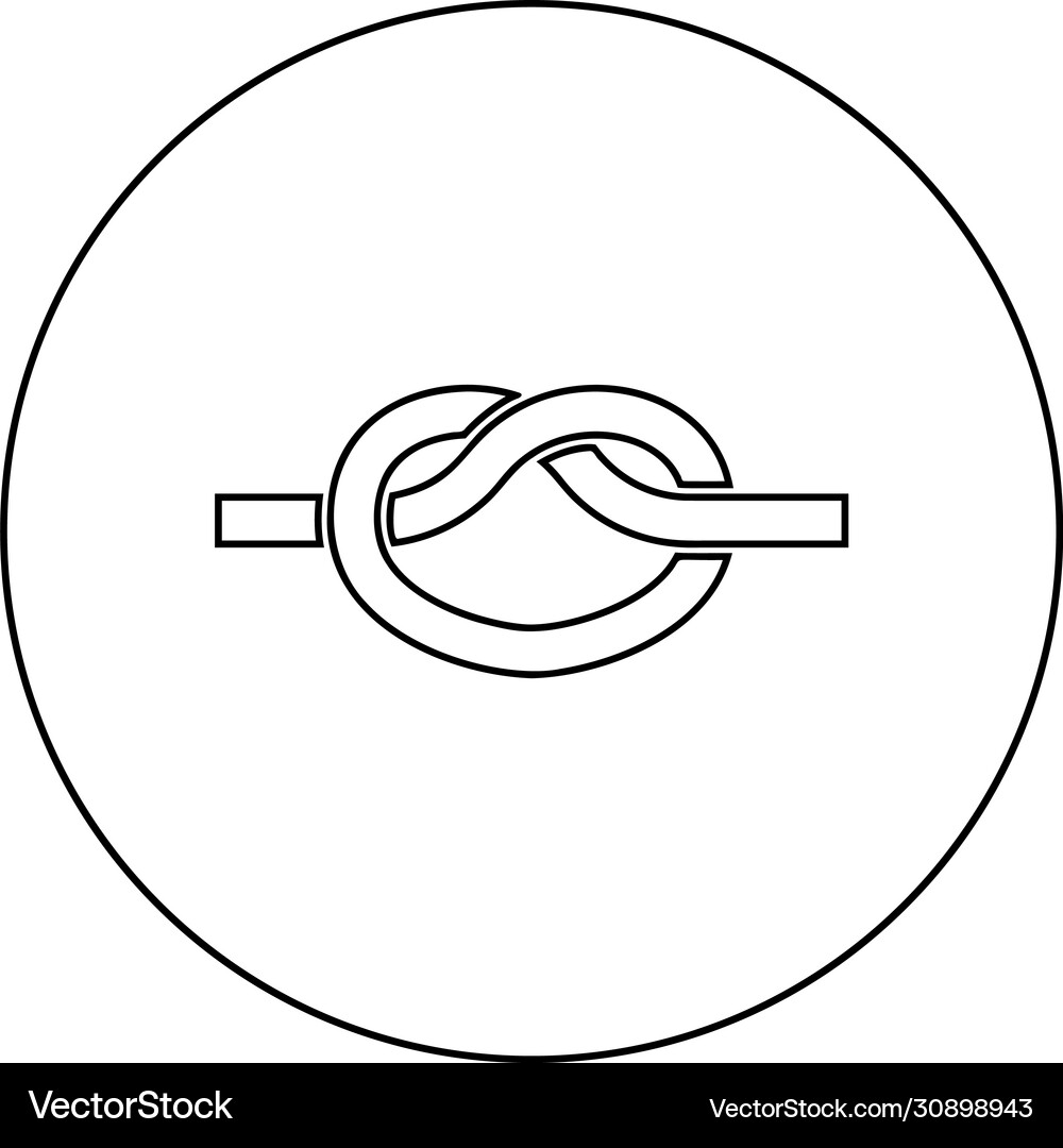Knot rope tied node join concept noose icon in Vector Image