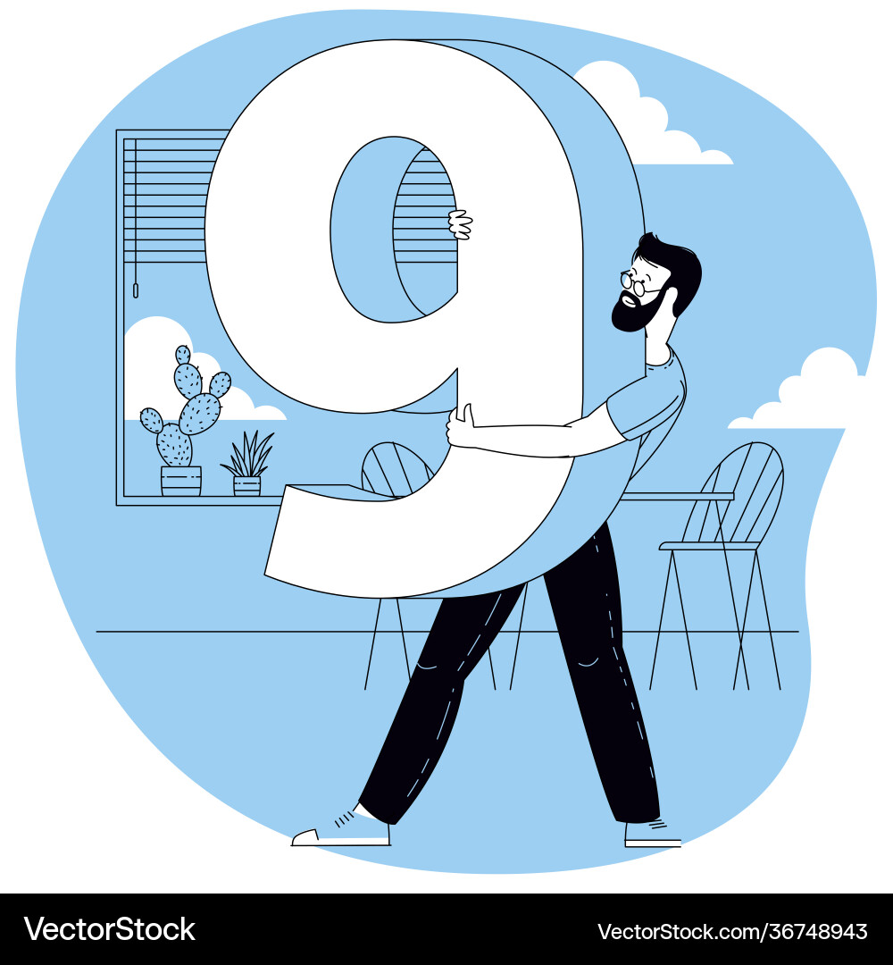 People are standing each holding a numbers Vector Image