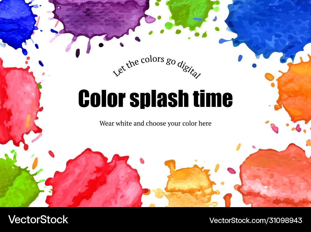 Splash color frame design with green red blue Vector Image