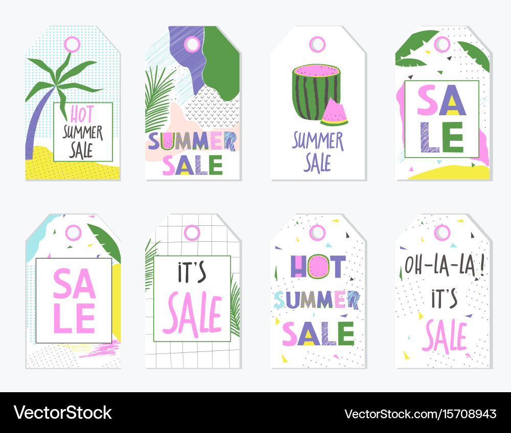 Summer sale labels and gift tags Royalty Free Vector Image