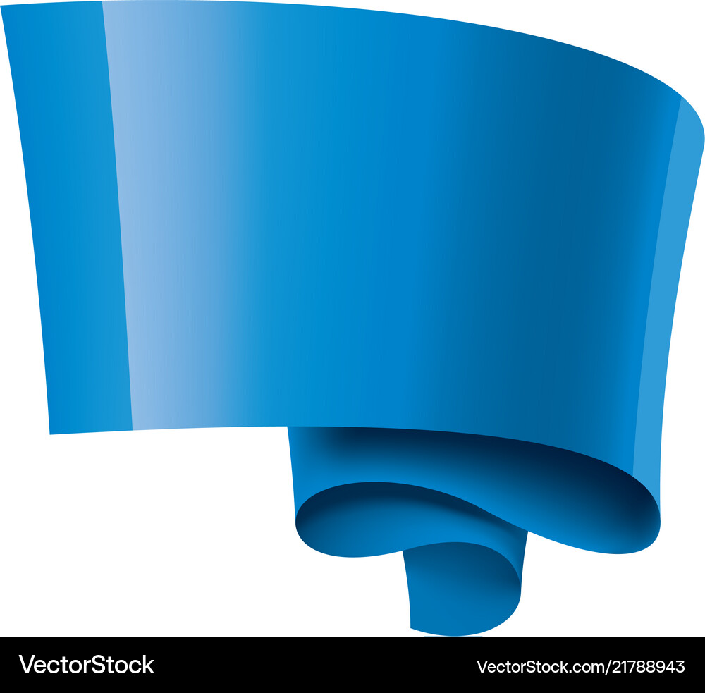 Waving the blue flag on a white background Vector Image