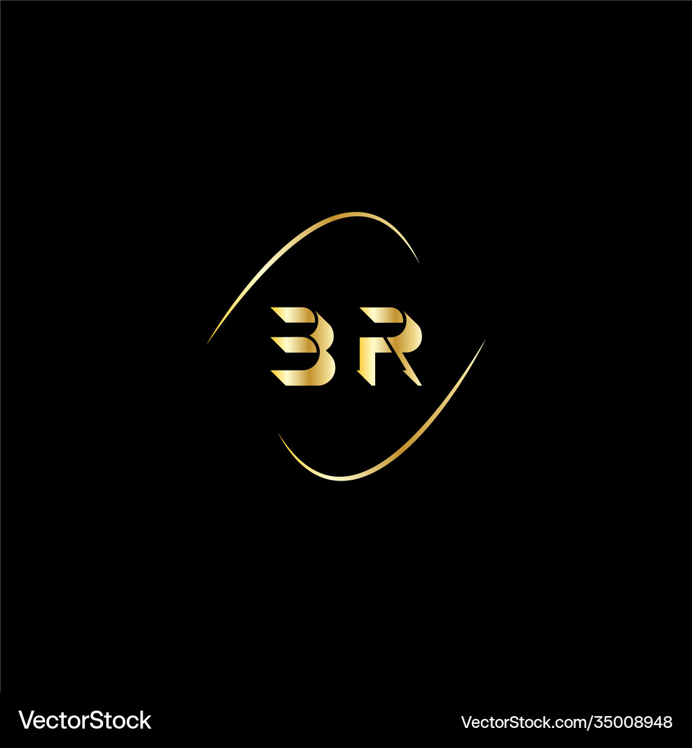 B r letter logo creative design on black color Vector Image