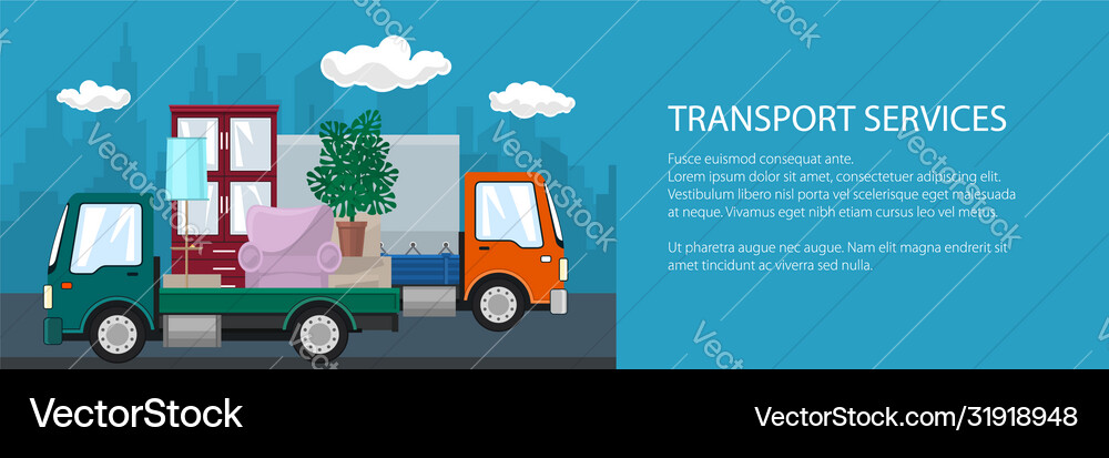 Banner road transport and logistics Royalty Free Vector
