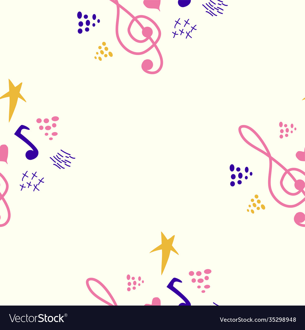 Classic musical patterns with sheet music Vector Image