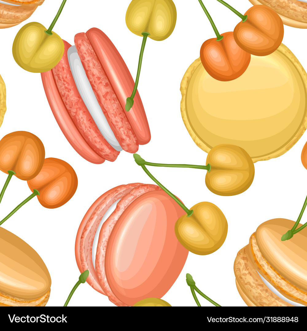 Cute seamless pattern with french cookies Vector Image