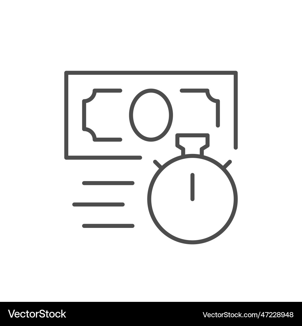 Fast money line outline icon Royalty Free Vector Image
