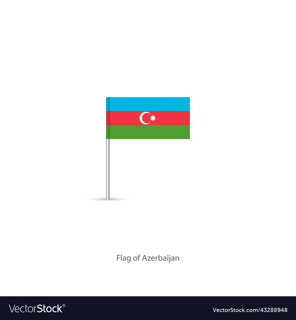 Flag of azerbaijan on a pole Royalty Free Vector Image