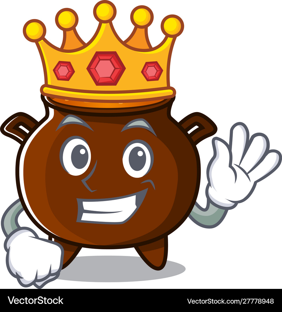 King miniature cauldron in a cartoon Royalty Free Vector