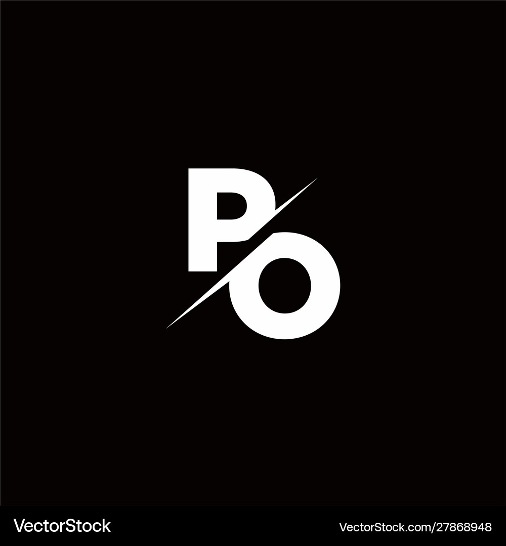 Po logo letter monogram slash with modern Vector Image