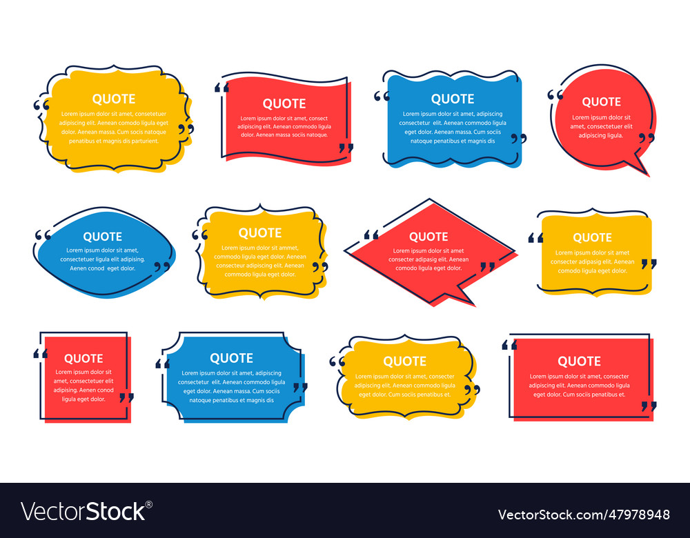 Quote text box template frame quotations speech Vector Image Quote text box template frame quotations speech Vector Image