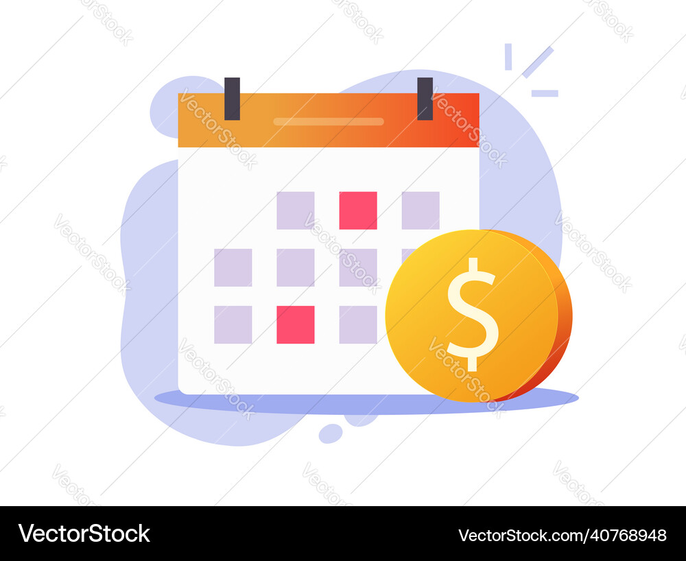 Recurring pay and monthly payment day or loan Vector Image