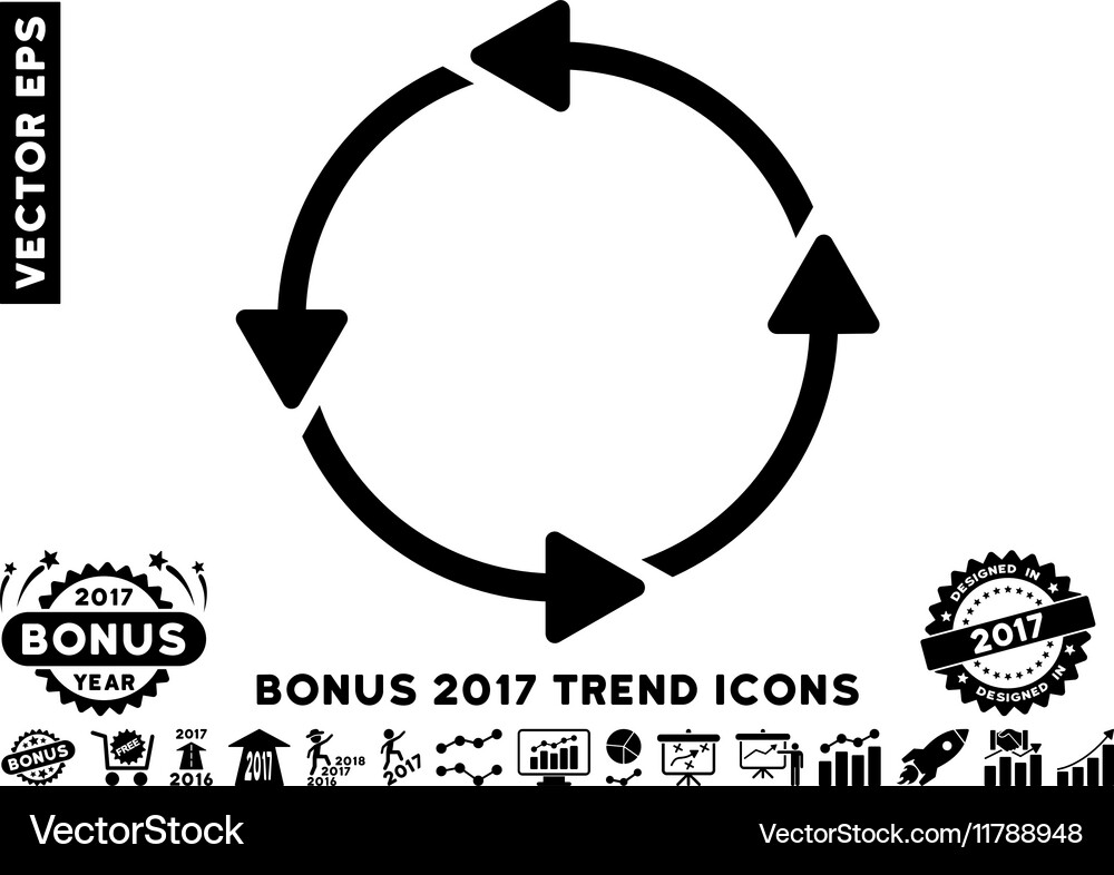 Rotation ccw flat icon with 2017 bonus trend Vector Image