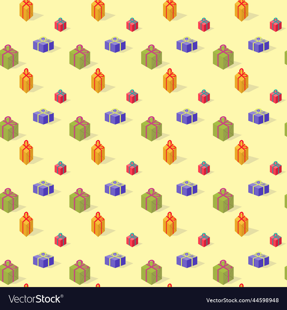 Seamless pattern with gift boxes Royalty Free Vector Image