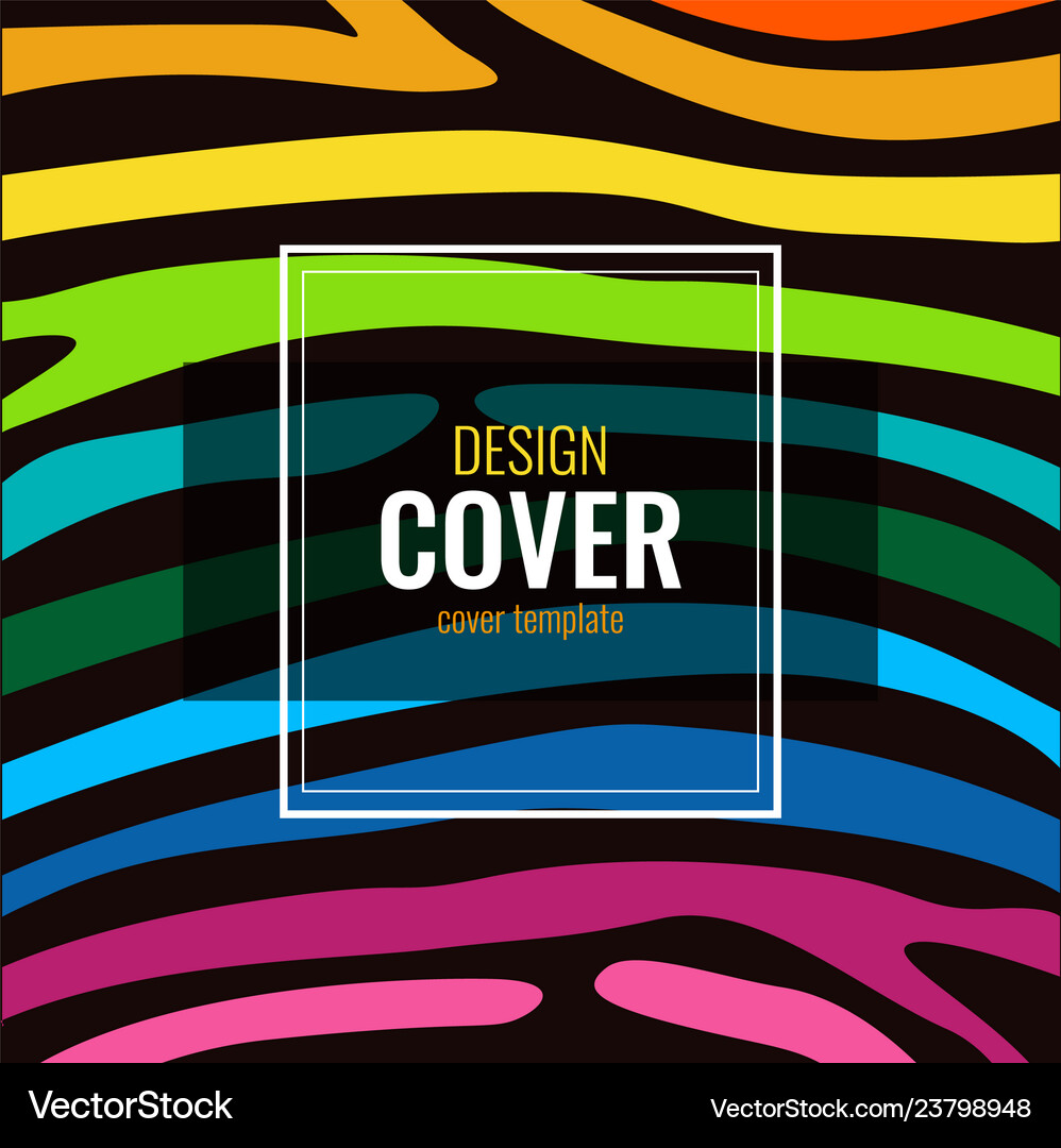 Set design poster in color rainbow stripes Vector Image