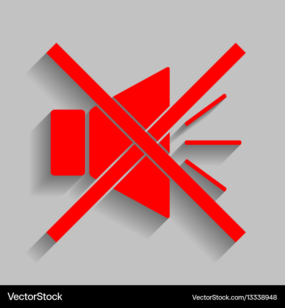 Sound sign with mute mark Royalty Free Vector Image