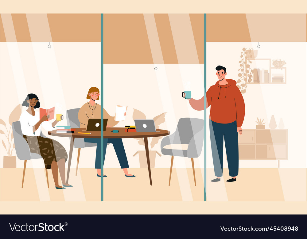 Team at office Royalty Free Vector Image - VectorStock