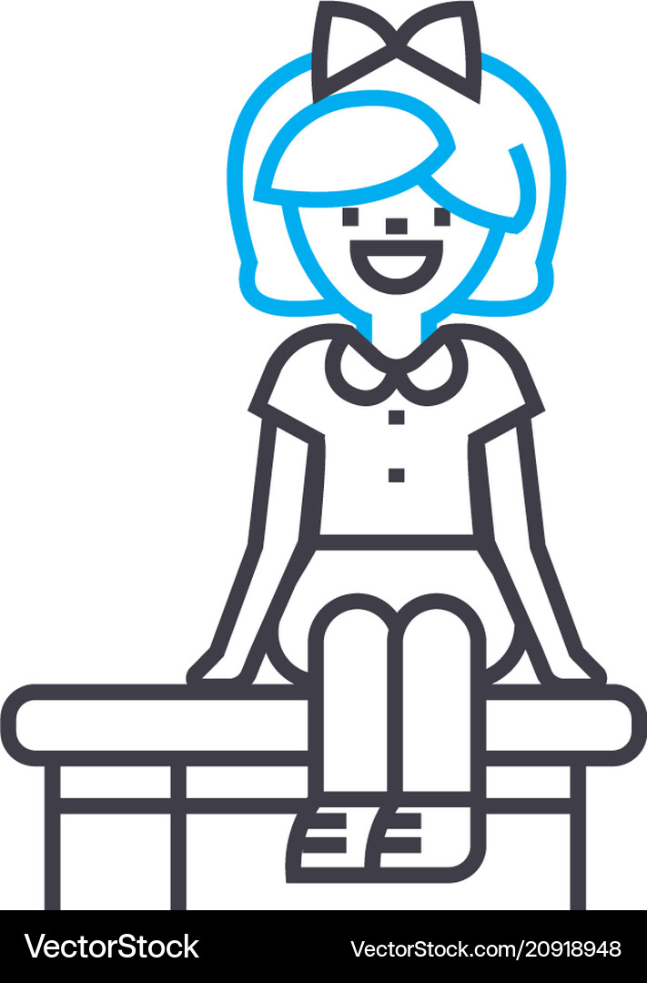 Walking in the street linear icon concept Vector Image