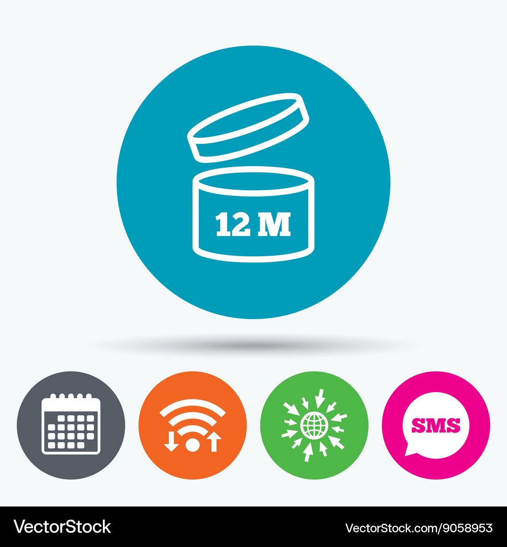 After opening use 12 months sign icon Royalty Free Vector