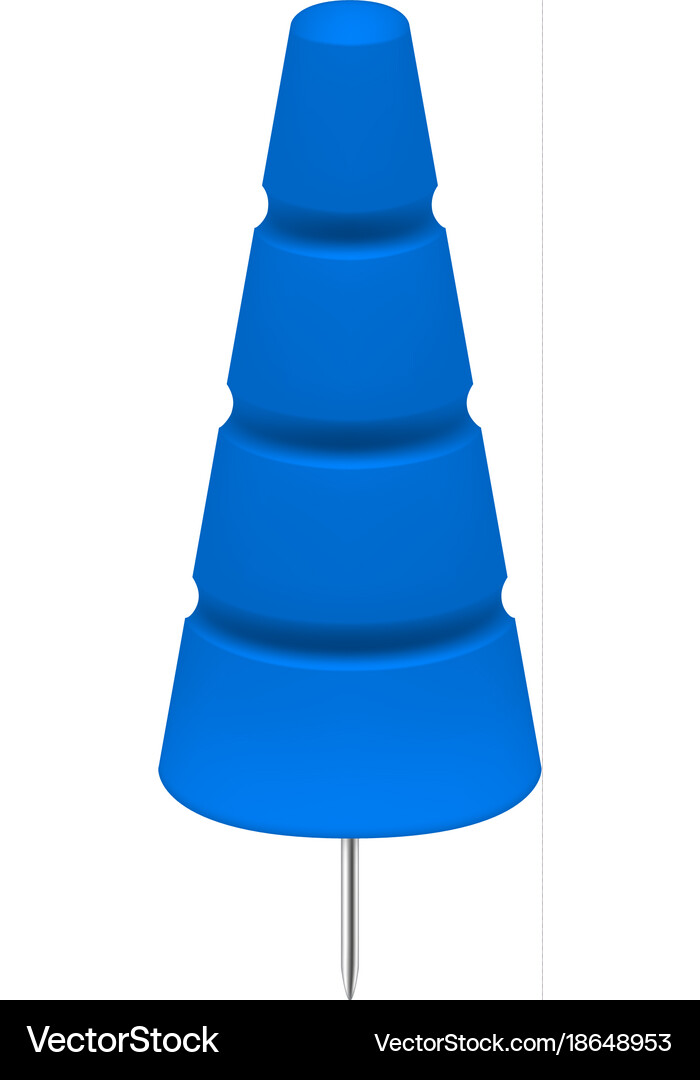 Blue push pin in shape of tree Royalty Free Vector Image