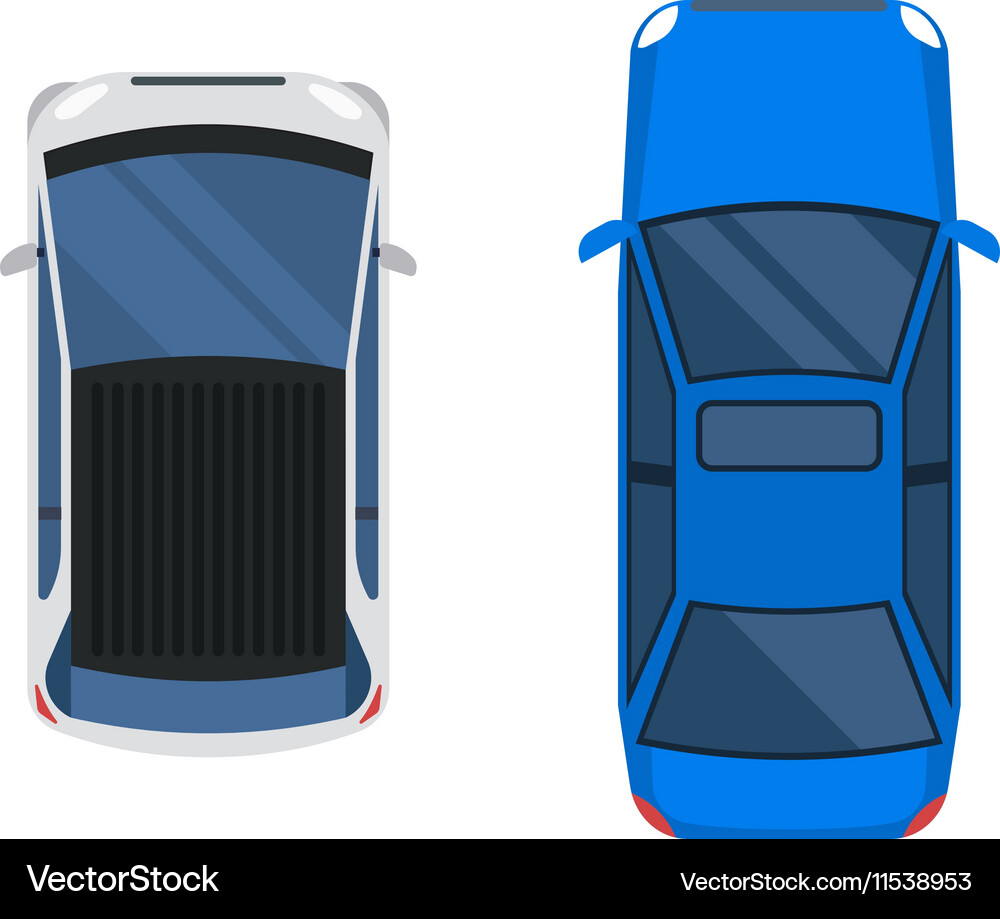 Car top view isolated Royalty Free Vector Image