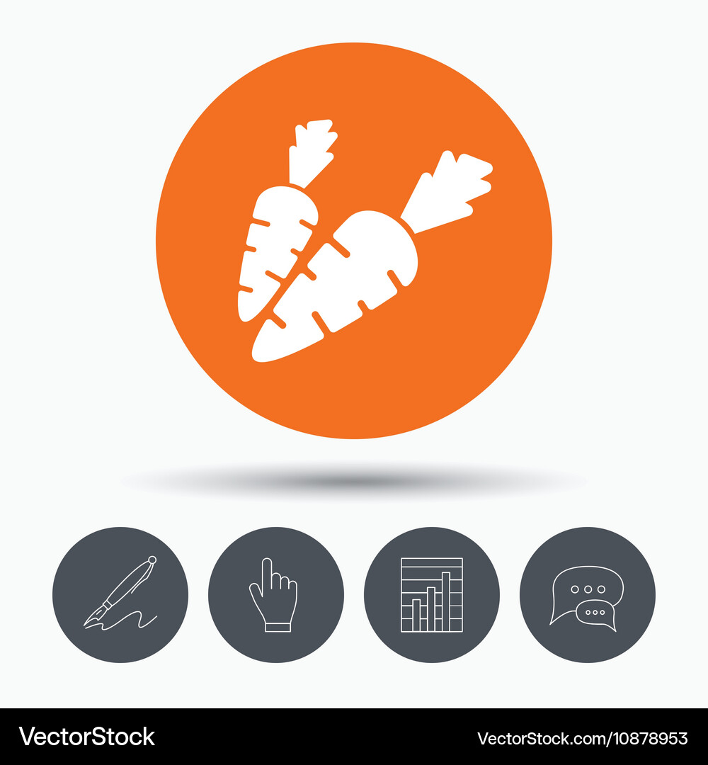 Carrot icon natural vegetable sign Royalty Free Vector Image