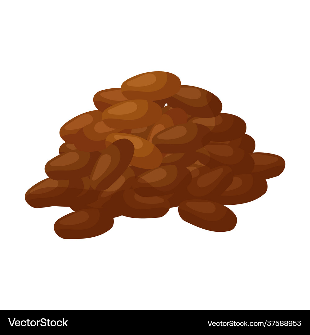 Cocoa bean isolated cartoon icon Royalty Free Vector Image
