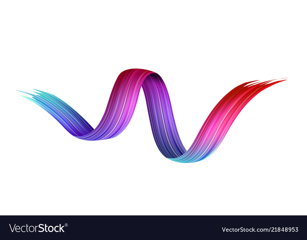 Colorful abstract brush stroke on white background