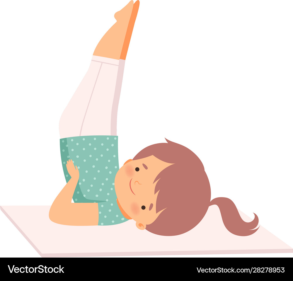 Cute adorable girl practicing yoga exercise Vector Image