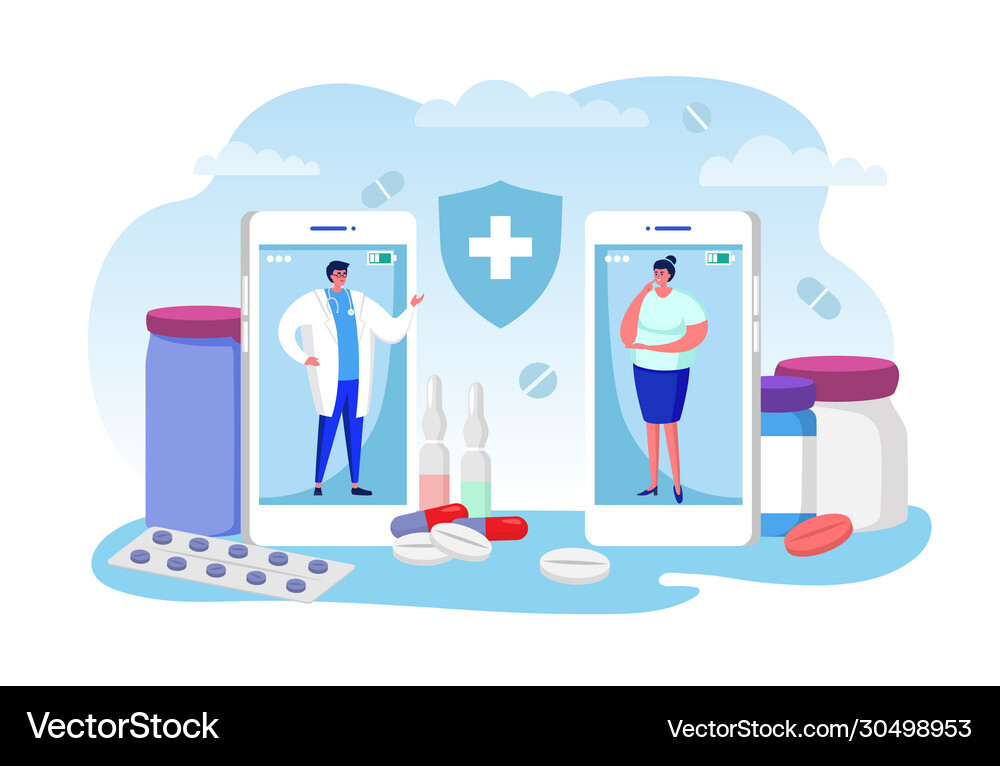 Doctor consultation online Royalty Free Vector Image