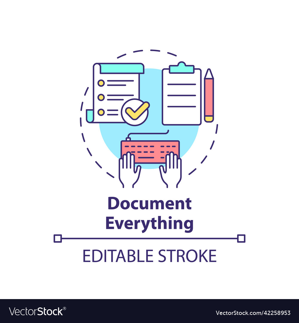 Document everything concept icon Royalty Free Vector Image