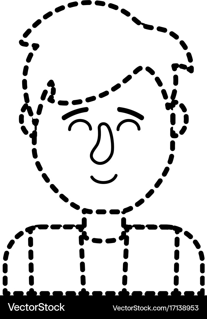 Dotted shape cute man with hairstyle design and Vector Image